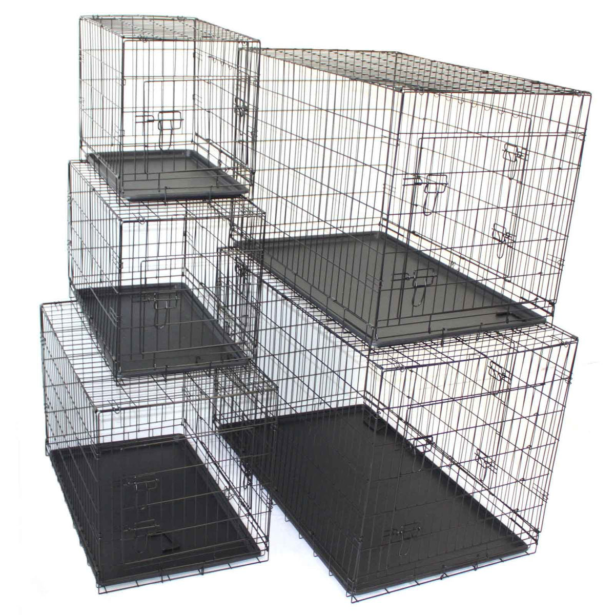 Pet Dog Crate Foldable Metal Cage Kennel Portable Pup Cat Rabbit House ...